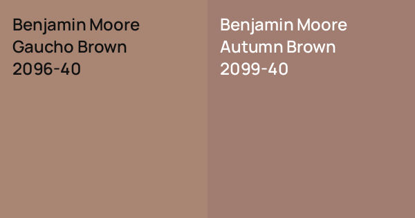 Benjamin Moore Gaucho Brown vs. Benjamin Moore Autumn Brown comparison