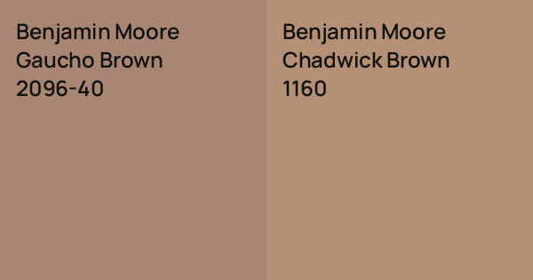 Benjamin Moore Gaucho Brown vs. Benjamin Moore Chadwick Brown comparison
