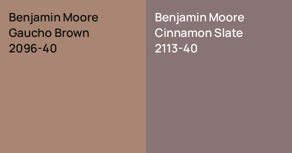 Benjamin Moore Gaucho Brown vs. Benjamin Moore Cinnamon Slate comparison