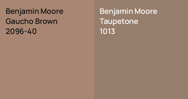 Benjamin Moore Gaucho Brown vs. Benjamin Moore Taupetone comparison