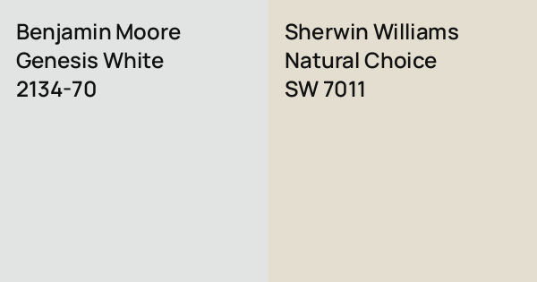 Benjamin Moore Genesis White vs. Sherwin Williams Natural Choice comparison