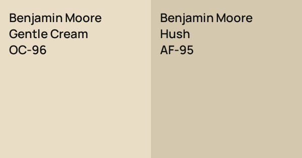 Benjamin Moore Gentle Cream vs. Benjamin Moore Hush comparison