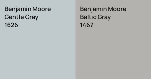 Benjamin Moore Gentle Gray vs. Benjamin Moore Baltic Gray comparison