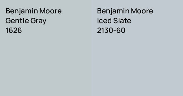 Benjamin Moore Gentle Gray vs. Benjamin Moore Iced Slate comparison
