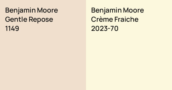 Benjamin Moore Gentle Repose vs. Benjamin Moore Crème Fraiche comparison