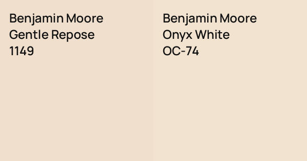 Benjamin Moore Gentle Repose vs. Benjamin Moore Onyx White comparison