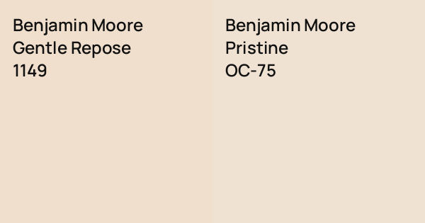 Benjamin Moore Gentle Repose vs. Benjamin Moore Pristine comparison