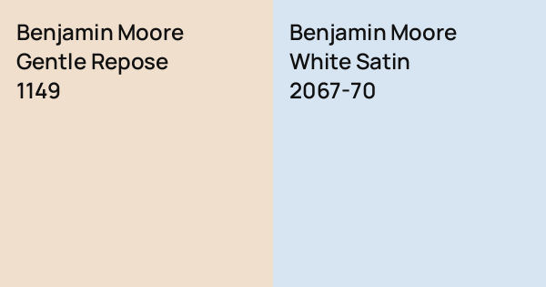 Benjamin Moore Gentle Repose vs. Benjamin Moore White Satin comparison