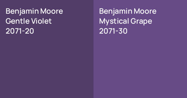 Benjamin Moore Gentle Violet vs. Benjamin Moore Mystical Grape comparison