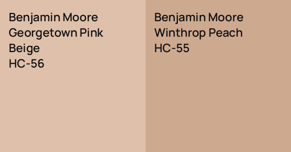 Benjamin Moore Georgetown Pink Beige vs. Benjamin Moore Winthrop Peach ...