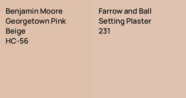 Benjamin Moore Georgetown Pink Beige vs. Farrow and Ball Setting ...