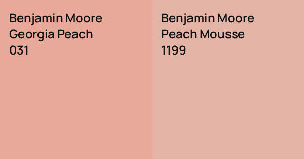 Benjamin Moore Georgia Peach vs. Benjamin Moore Peach Mousse comparison