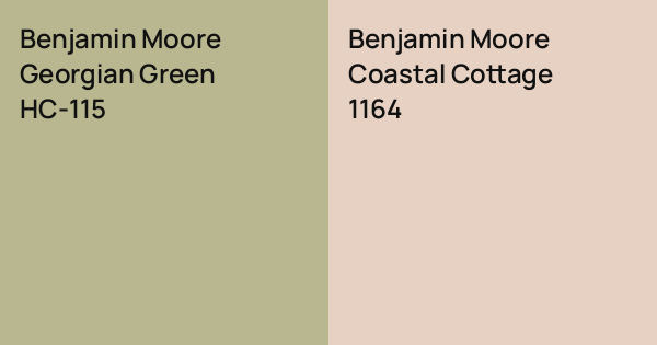 Benjamin Moore Georgian Green vs. Benjamin Moore Coastal Cottage comparison