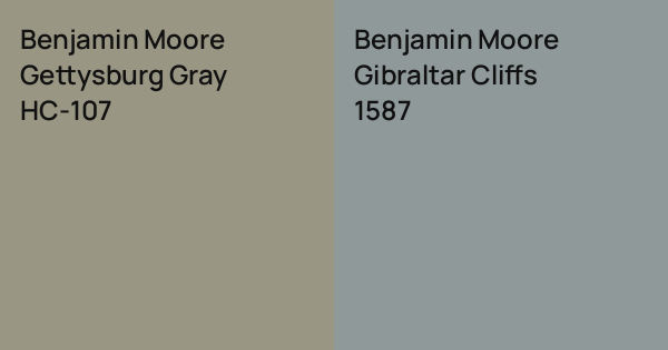 Benjamin Moore Gettysburg Gray vs. Benjamin Moore Gibraltar Cliffs ...