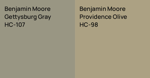 Benjamin Moore Gettysburg Gray vs. Benjamin Moore Providence Olive ...