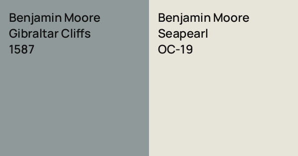 Benjamin Moore Gibraltar Cliffs vs. Benjamin Moore Seapearl comparison