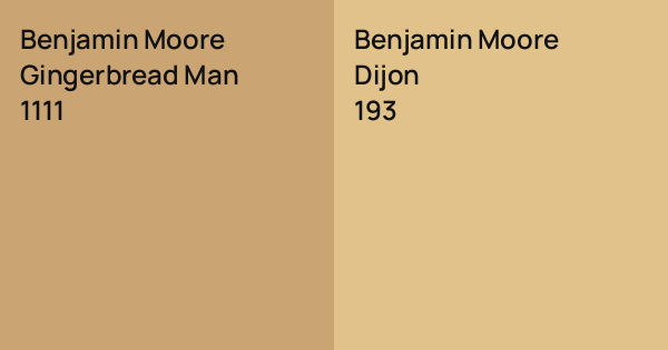 Benjamin Moore Gingerbread Man vs. Benjamin Moore Dijon comparison