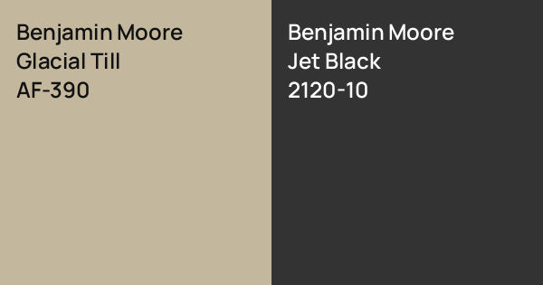 Benjamin Moore Glacial Till vs. Benjamin Moore Jet Black comparison