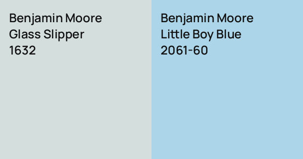 Benjamin Moore Glass Slipper vs. Benjamin Moore Little Boy Blue comparison
