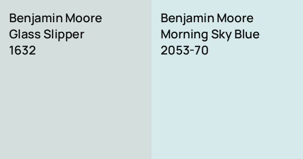 Benjamin Moore Glass Slipper vs. Benjamin Moore Morning Sky Blue comparison