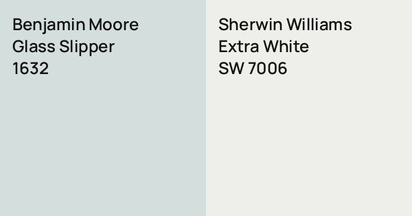 Benjamin Moore Glass Slipper vs. Sherwin Williams Extra White comparison