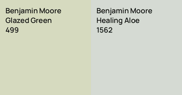 Benjamin Moore Glazed Green vs. Benjamin Moore Healing Aloe comparison