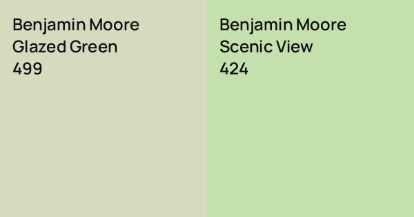 Benjamin Moore Glazed Green vs. Benjamin Moore Scenic View comparison