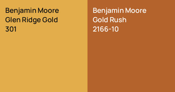 Benjamin Moore Glen Ridge Gold vs. Benjamin Moore Gold Rush comparison