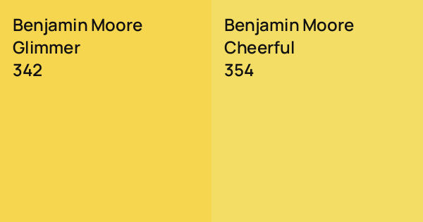 Benjamin Moore Glimmer vs. Benjamin Moore Cheerful comparison