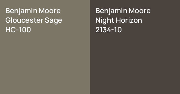 Benjamin Moore Gloucester Sage vs. Benjamin Moore Night Horizon comparison
