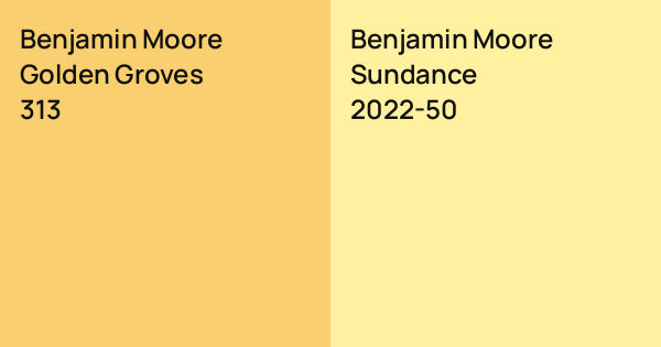 Benjamin Moore Golden Groves vs. Benjamin Moore Sundance comparison