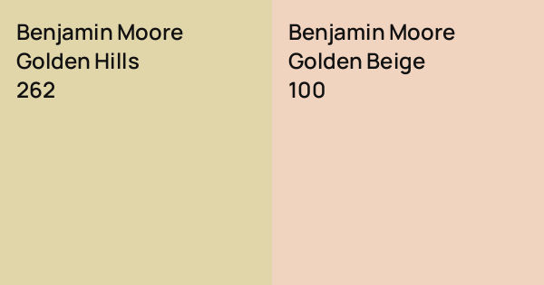 Benjamin Moore Golden Hills vs. Benjamin Moore Golden Beige comparison