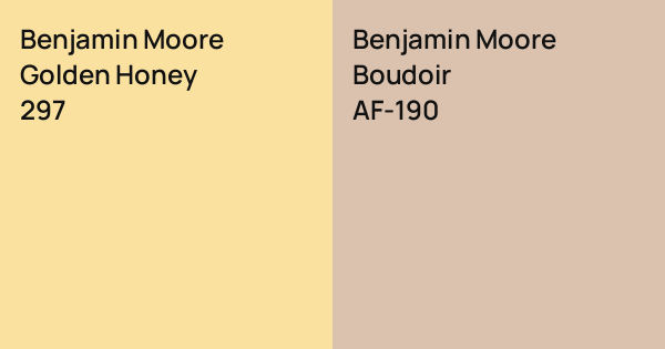 Benjamin Moore Golden Honey vs. Benjamin Moore Boudoir comparison