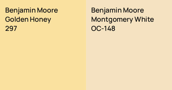 Benjamin Moore Golden Honey vs. Benjamin Moore Montgomery White comparison