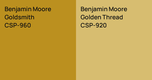 Benjamin Moore Goldsmith vs. Benjamin Moore Golden Thread comparison