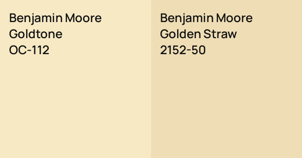 Benjamin Moore Goldtone vs. Benjamin Moore Golden Straw comparison