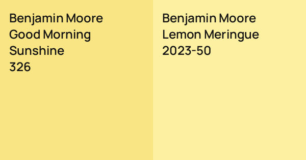 Benjamin Moore Good Morning Sunshine vs. Benjamin Moore Lemon Meringue ...