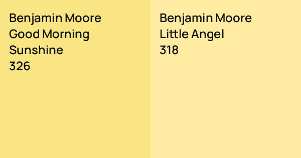 Benjamin Moore Good Morning Sunshine vs. Benjamin Moore Little Angel ...
