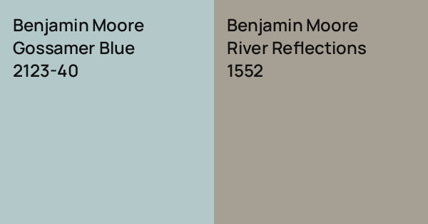 Benjamin Moore Gossamer Blue vs. Benjamin Moore River Reflections ...
