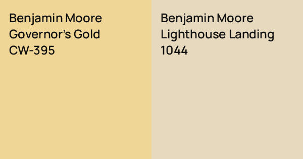 Benjamin Moore Governor's Gold vs. Benjamin Moore Lighthouse Landing ...