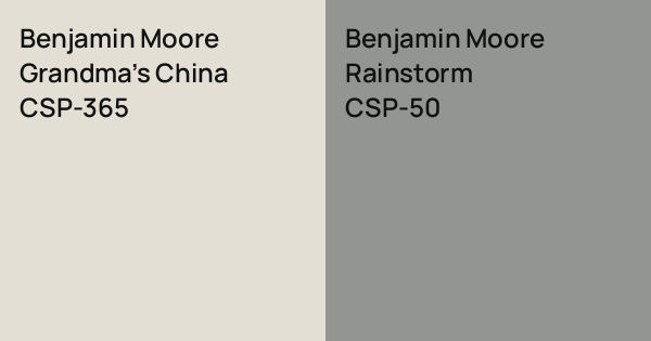 Benjamin Moore Grandma's China vs. Benjamin Moore Rainstorm comparison