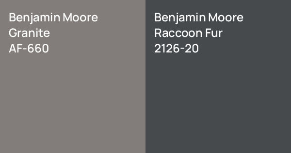 Benjamin Moore Granite vs. Benjamin Moore Raccoon Fur comparison