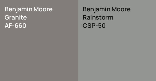 Benjamin Moore Granite vs. Benjamin Moore Rainstorm comparison