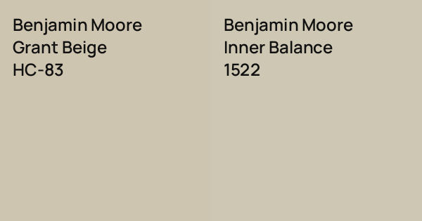 Benjamin Moore Grant Beige vs. Benjamin Moore Inner Balance comparison