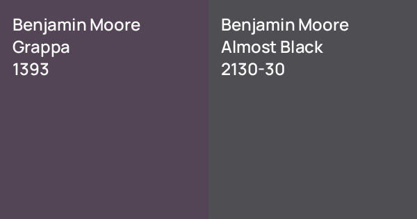 Benjamin Moore Grappa vs. Benjamin Moore Almost Black comparison