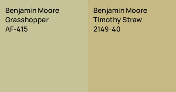 Benjamin Moore Grasshopper vs. Benjamin Moore Timothy Straw comparison