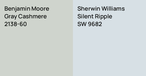 Benjamin Moore Gray Cashmere vs. Sherwin Williams Silent Ripple comparison