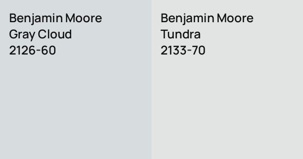 Benjamin Moore Gray Cloud vs. Benjamin Moore Tundra comparison