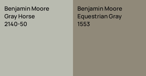 Benjamin Moore Gray Horse vs. Benjamin Moore Equestrian Gray comparison
