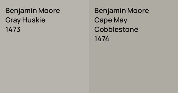 Benjamin Moore Gray Huskie vs. Benjamin Moore Cape May Cobblestone ...